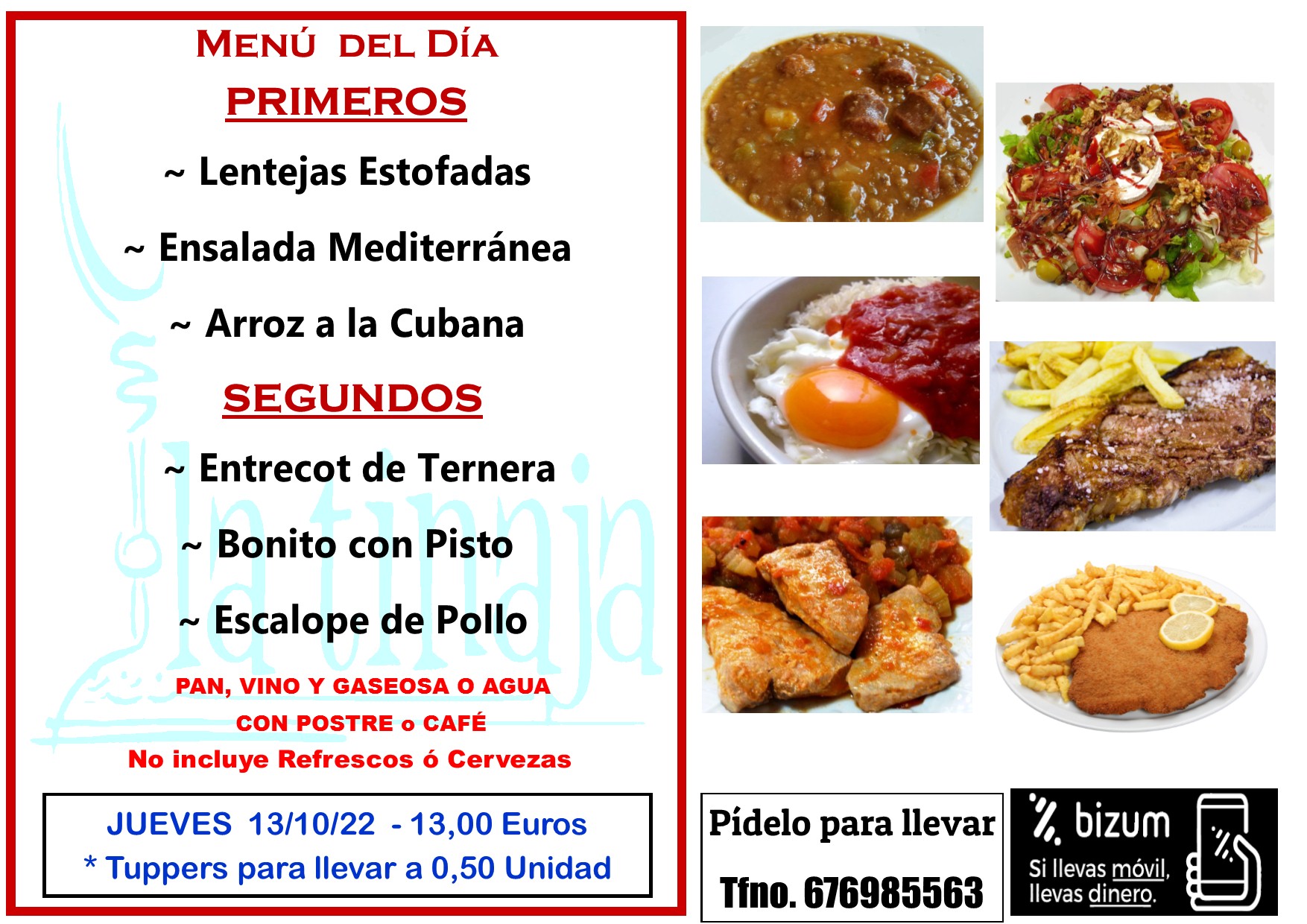 Menú Jueves 13 de Octubre de 2022 « La-Tinaja.com Menú Jueves 13 de Octubre de 2022 « La-Tinaja.com